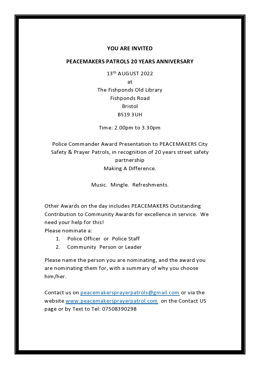 PEACEMAKERS Prayer Patrols & City Patrols | A global network of prayer ...