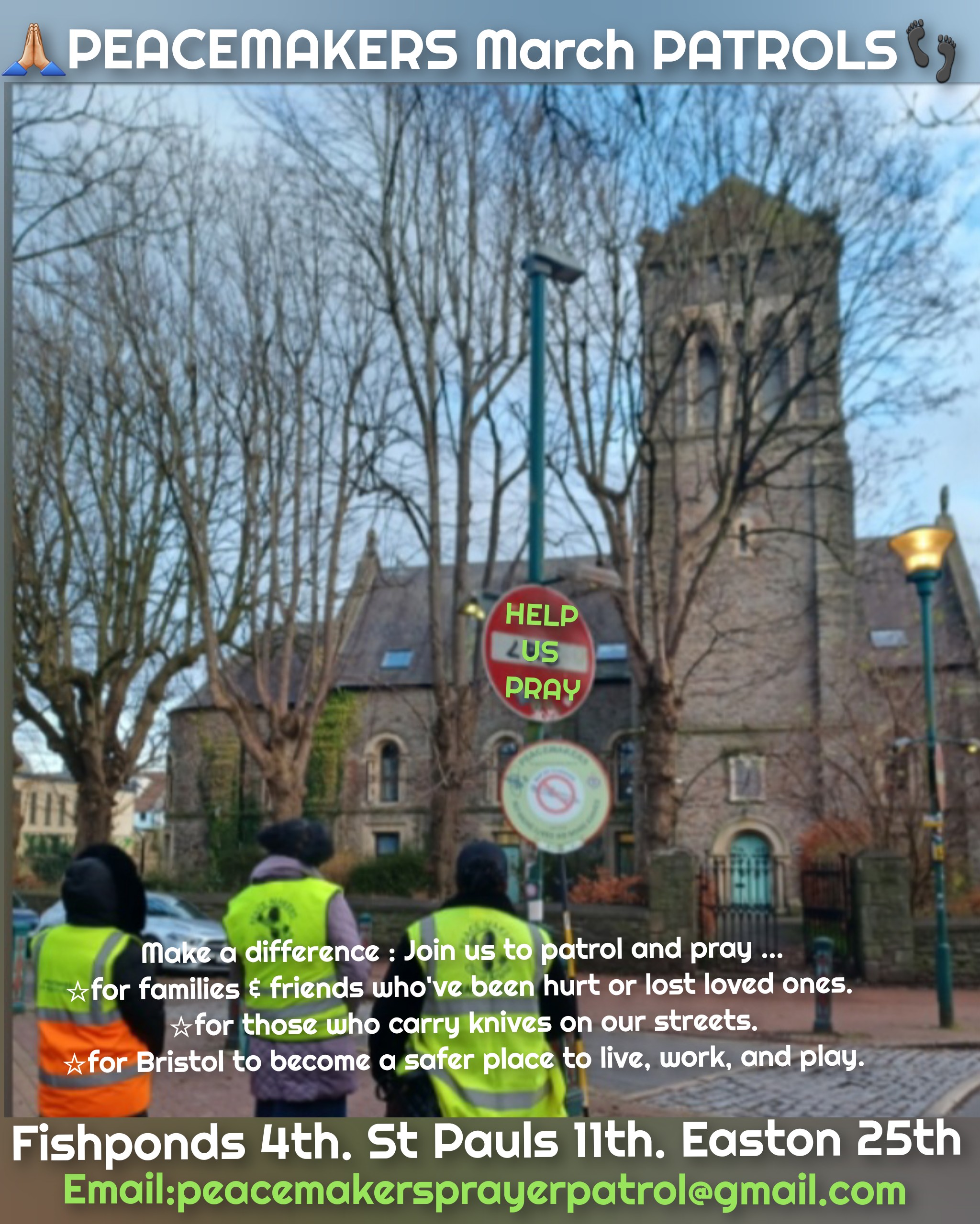 ** upcoming PATROLS March 2025 | PEACEMAKERS Prayer Patrols & City Patrols